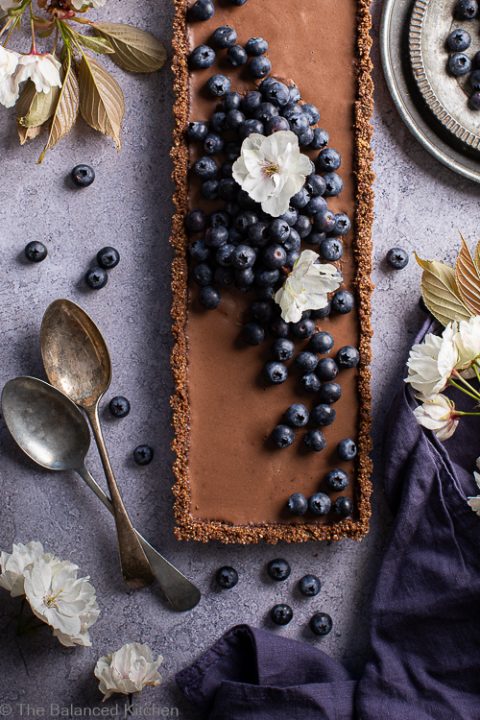 Almond Biscuit Base Tart with Creamy Chocolate Filling - The Balanced ...