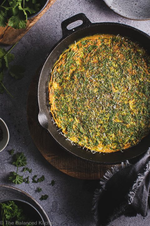 Green Herb Omelette with Ginger, Cumin & Turmeric - The Balanced Kitchen